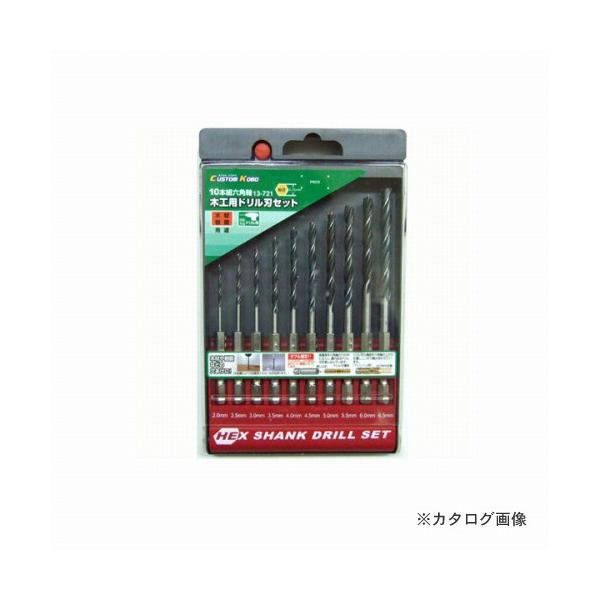 【メーカー名】●三共コーポレーション【特長】●木材や樹脂などの穴あけに！10本組六角軸木工用ドリル刃セット！【仕様】●セット内容/2.0/2.5/3.0/3.5/4.0/4.5/5.0/5.5/6.0/6.5●材質/HSS鋼、S45C