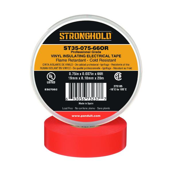 【メーカー】●ストロングホールド【仕様】●色：オレンジ●幅(mm)：19.1●長さ(m)：20●厚さ(mm)：0.18●粘着力(N/10mm)：2.2●引張強度(N/10mm)：30●使用温度範囲(℃)：-18〜105●屋内外用●伸び率：2...