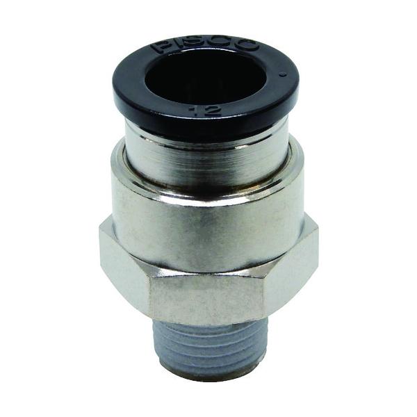 【メーカー】●（株）日本ピスコ【仕様】●適合チューブ外径(mm)：12●接続口径：R1/4●六角対辺(mm)：21●流体温度(℃)：0〜60(凍結なきこと)●全長(mm)：35.9●使用流体：空気、水(条件あり)●適合チューブ外径D(mm)...