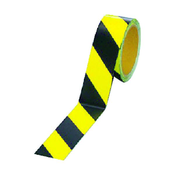【メーカー】●ユニット(株)【仕様】●色：イエロー/ブラック●幅(mm)：45●厚さ(mm)：0.15●長さ(m)：10●摘要：粘着性あり・セパレーター付●粘着力：6.64N/10mm●黄色部：反射●切断にはカッターが必要【材質・仕上げ】●...