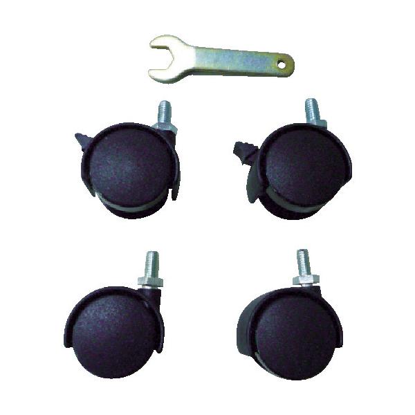 【メーカー】●トラスコ中山（株）【仕様】●均等荷重(kg)：80●許容荷重(kgf/セット)：80●車輪径(mm)：40●取付高(mm)：50●ねじ径：M8×1.25●主要部溶接構造●キャスターねじサイズ：M8×1.25●自在車2個、ストッ...