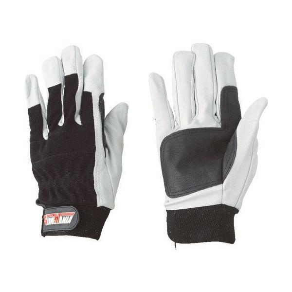 【メーカー】●川西工業（株）【仕様】●色：ブラック●サイズ：M●全長(cm)：21.5●手のひら周り(cm)：21.2●中指長さ(cm)：8.2●厚さ(mm)：1.7●袖口タイプ：マジック【材質・仕上げ】●手のひら部:豚本革●手甲部:ポリエ...