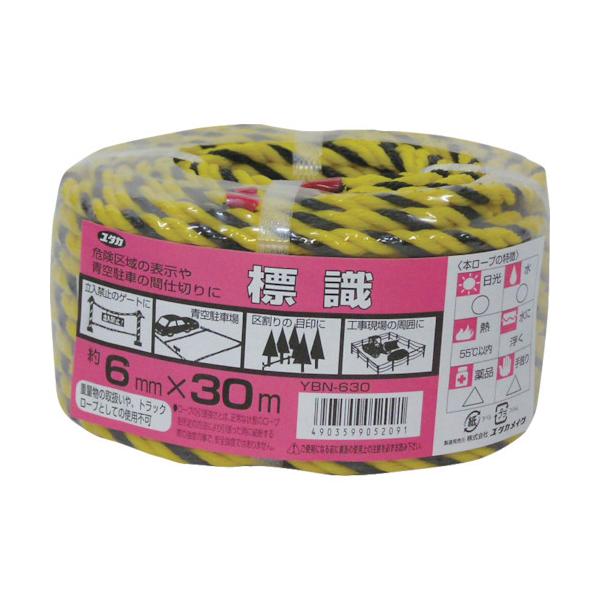 【メーカー】●(株)ユタカメイク【仕様】●色：黄/黒●線径(mm)：6●長さ(m)：30●包装形態：バンド掛け/シュリンクパック●3つ打【材質・仕上げ】●ポリエチレン(PE)【質量】●0.440KG