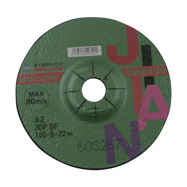 【メーカー】●富士製砥（株）【仕様】●粒度(#)：46●砥材：AZ●硬度：P●外径(mm)：150●厚さ(mm)：4●穴径(mm)：22●最高使用回転数(rpm)：10190●最高使用周速度(m/s)：80●JITAN(ジタン)AZ　30P...