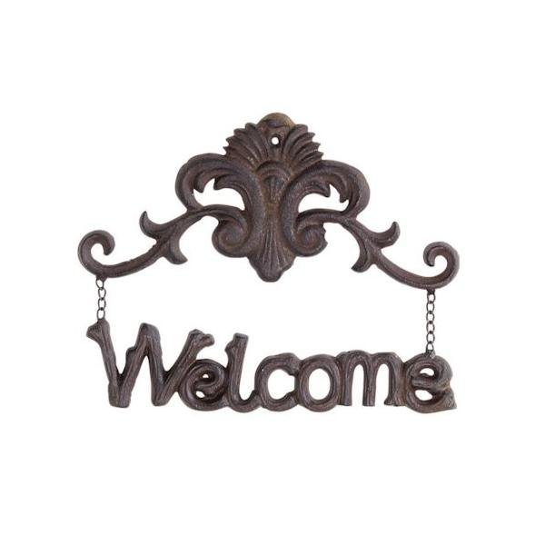 お部屋のアクセントにぴったりなウェルカムサイン。アンティークな雰囲気で落ち着いた印象に。お部屋だけでなく玄関やドアに取り付けてもお使いいただけます。アイアン製のウェルカムサイン。重厚な雰囲気が素敵なアクセントに！