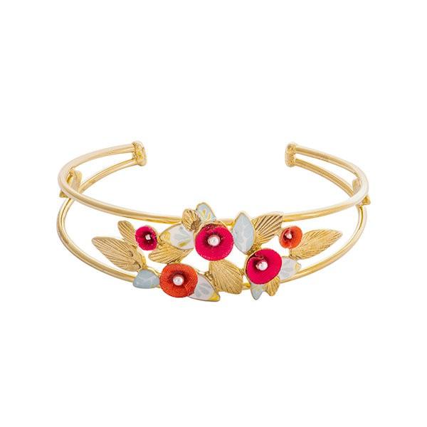 フランスのアクセサリーTARATATA。花のモチーフのブレスレットです。専用ポーチ付き！(色、柄は選べません）