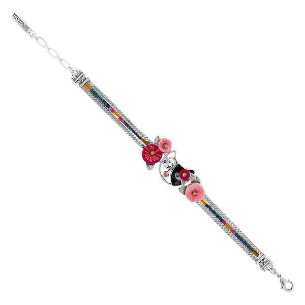 フランスのアクセサリーTARATATA。桜と猫のモチーフのブレスレットです。専用ポーチ付き！(色、柄は選べません）