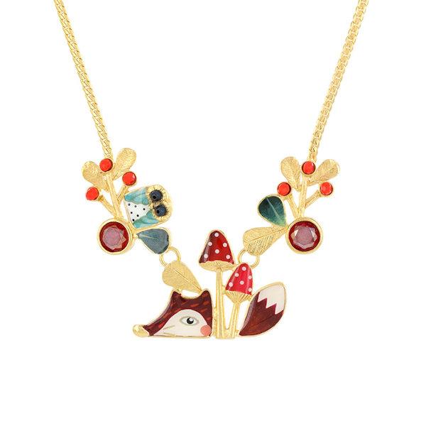 フレンチアクセサリーTARATATAキツネとフクロウのモチーフのネックレスです。専用ポーチ付き！