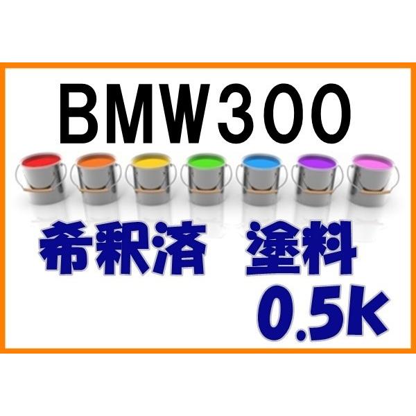 カラーナンバー：BMW300　希釈済み塗料数量：0.5Ｋ色名：アルピンホワイトIII●塗料はロックペイント、プロタッチの１液タイプです。　仕上げに必ずクリアー塗装をして下さい。●希釈済みのため、そのままエアーガンに入れて　すぐに塗装すること...