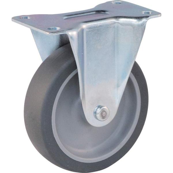 ・取付座(mm):100×58キャスター径(mm):100取付ピッチ(mm):82×40・本体材質:スチール車輪材質:エラストマー取付穴径P(mm):8.8・取付高H(mm):122車輪径D(mm):100車輪幅(mm):27.0・許容荷重...