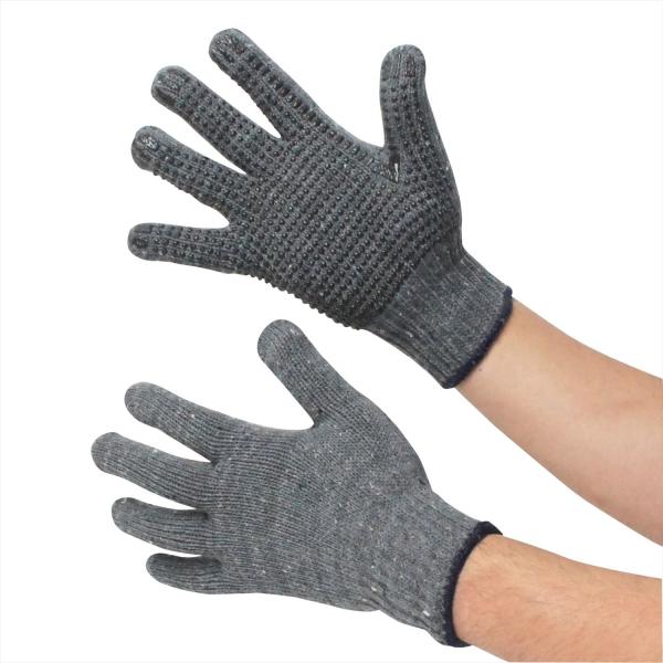 ・500g/10双(ダース換算600g)のグレイ軍手にビニールのスベリ止め加工を施しました。・現場から園芸まで幅広く使えるスベリ止め付軍手・材質:ポリエステル、塩化ビニール、その他・製品寸法:全長 約21.5cm 手の平まわり 約19.0c...