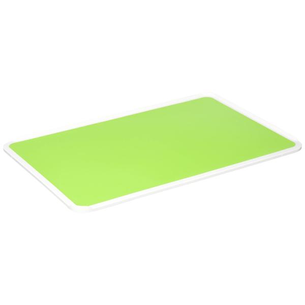 ・サイズ:(約)縦21×横32.5×厚さ0.9cm(まな板部0.5cm)・原料樹脂:本体/ポリプロピレン(耐熱温度90度)、縁部/エラストマー(耐熱温度90度)、本体/抗菌剤バクテキラー・種類:単品・梱包サイズ:35.5×1.5×22.5cm