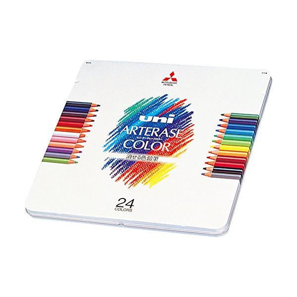 ・消せる色鉛筆・24色セット・丸軸・重量:468g・サイズ:縦225mm×横224mm×厚さ 17mm
