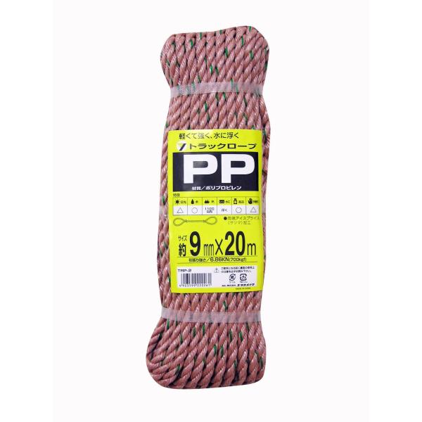 ・原産国:中国・材質:ポリプロピレン・先端:両端アイ加工(サツマ加工)・耐候性:△・耐水性:○・耐熱性:約110℃以内・耐薬品性:○・水に浮く