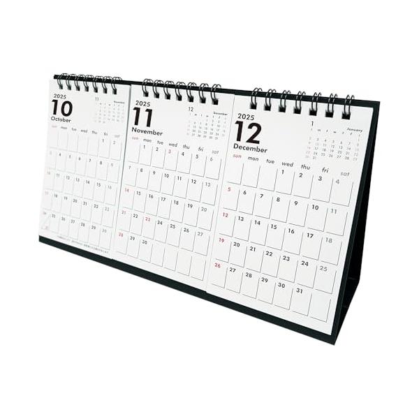 3ヵ月一覧ブラック/-/TM-1050BK・Color:ブラックStyle:3ヵ月一覧・パッケージ個数:1・【サイズ】幅24×高さ14cm・【掲載期間】2025年10月〜2027年1月・日曜始まり・各3カ所とも10月〜1月の16ヵ月分掲載さ...