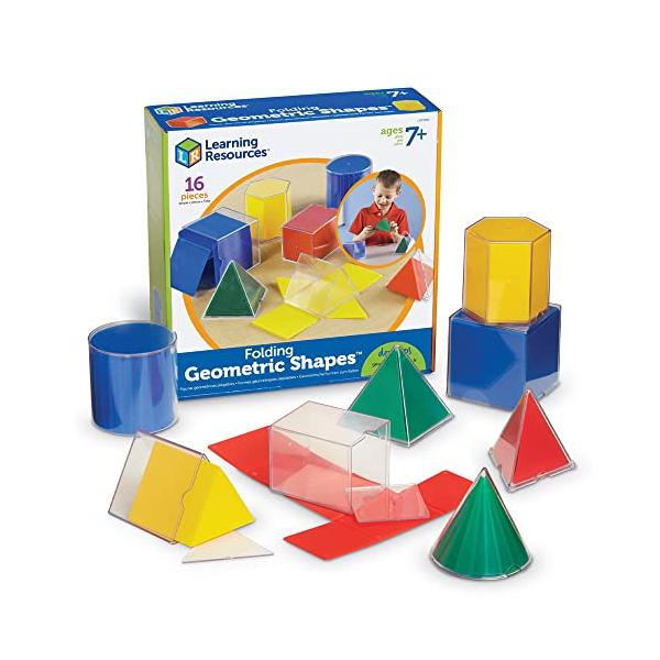 3)透明立体図形&amp;折りたたみ展開図-/ワンサイズ/LER0921・Style:3)透明立体図形&amp;折りたたみ展開図・パッケージ個数:1・世界100カ国以上で愛されるラーニング リソーシズ (Learning Resources...