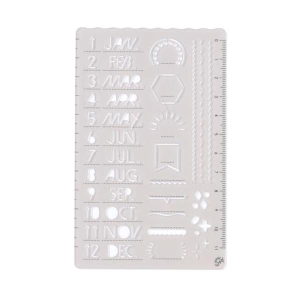 MONTHMONTH/-/LSZ-02・Style:MONTH・パッケージ個数:1・【セット内容】テンプレート×1枚・【本体サイズ】 縦127mm×横80mm・【素材】 ・本体：アクリル ・パッケージ：紙、PET・【注意事項】 ・ペン先が細...