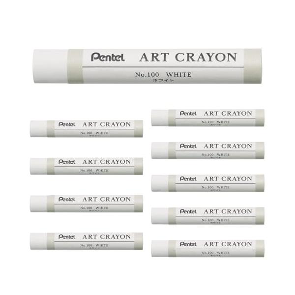 単色ホワイト/-/PTACT100(10)・Color:ホワイト・パッケージ個数:1・【特徴】もう一度、描きたくなるクレヨン・【カラー】ホワイト 【入り数】10本・【単品仕様サイズ】W25mm×D11mm×H87mm/9g・【材質】紙 色軸...