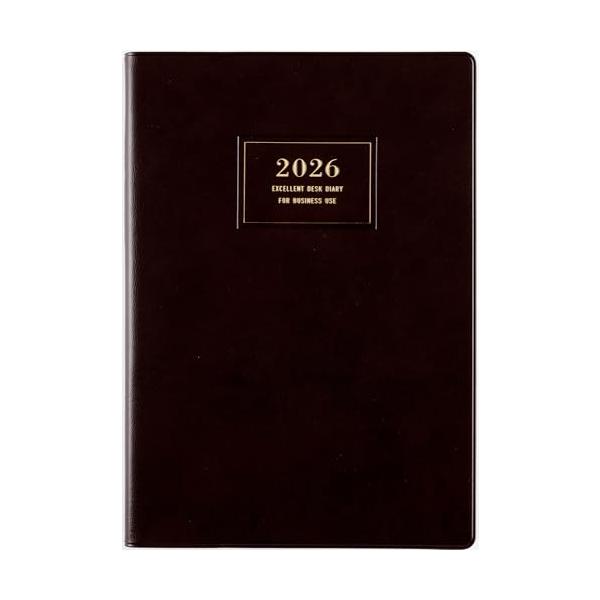 茶(月間横罫)2026年/-/54・Color:茶(月間横罫)2026年・パッケージ個数:1・【商品詳細1】サイズ：幅15.4×高さ21.6cm　　【記入欄】●月間ページ…ブロック式　●週間ページ…レフト式（平日重視の記入欄）　◇月曜始まり...