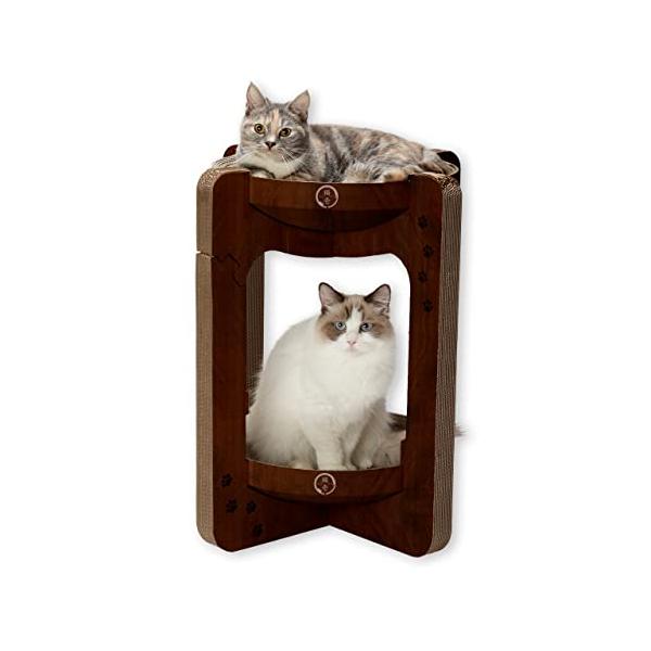 本体ダークブラウン/レギュラー/本体/DC-0852-DB・Color:ダークブラウンSize:レギュラー/本体・パッケージ個数:1・【タワー全体がつめとぎに】 ベッド部分だけでなく、立ち上がってのびのびつめとぎがしたいタイプの猫の希望も叶...