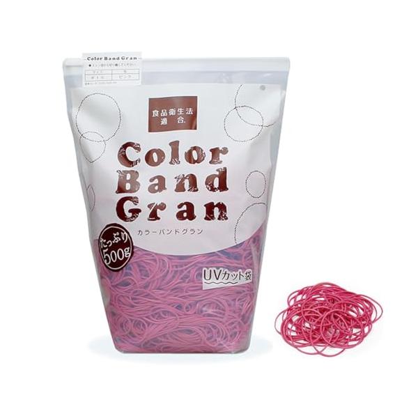 ピンク ( 桃 )/500g入り徳用袋/GGK-500-PK・Color:ピンク ( 桃 )・パッケージ個数:1・輪ゴムサイズ ： ＃16 内径約38mm / 折径約60mm / 切幅約1.1mm / 厚さ約1.1mm・一般的な標準サイズと...