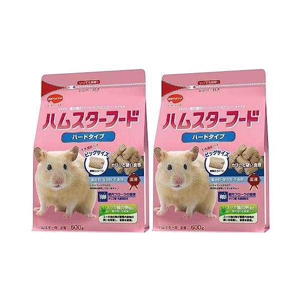 600g 2個セット/-/-・ハムスターの健康を考えたベーシックメニュー。カリコリ歯ごたえのあるハードタイプ。ユッカ抽出物配合。・本体サイズ (幅X奥行X高さ) :150X160X220mm・本体重量:1260g・原産国:日本・原材料:小麦...