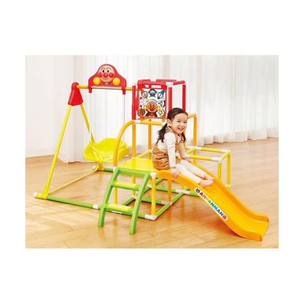 【折りたたみ式】うちの子天才 ブランコパークDXイエロー/W193×H117×D132（cm）/4971404319523・Style:【折りたたみ式】うちの子天才 ブランコパークDX・ブランコ、ジャングルジム、すべり台、鉄棒の４WAYで長...