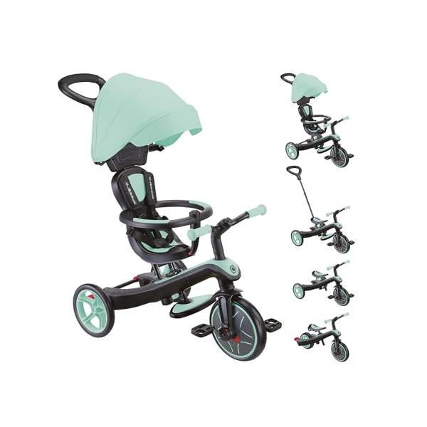 ミント/H 92-96cm x L 95cm x l 47cm/TRICYCLE EXPLORER 4 en 1・Color:ミント・パッケージ個数:1・4つのモードで長く楽しめる！オールインワンの乗用玩具・工具不要でベビーカーからプッシュ...