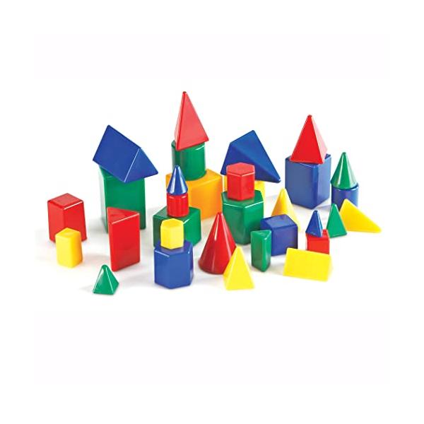 4)立体図形 プラスチックブロック-/ワンサイズ/LER0913・Style:4)立体図形 プラスチックブロック・パッケージ個数:1・世界100カ国以上で愛されるラーニング リソーシズ(Learning Resources)社の立体図形が学...