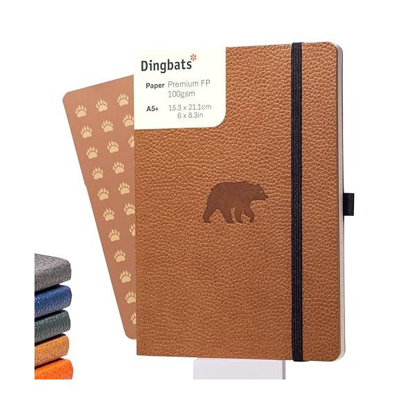 裏地付き(ソフトカバー)茶色の熊/A5+ (6.0 x 8.3 in)/D5323・Color:茶色の熊Style:裏地付き(ソフトカバー)・パッケージ個数:1・贅沢のための手作り:クラス最高のフェイクレザーソフトカバーでマスターノートとジ...