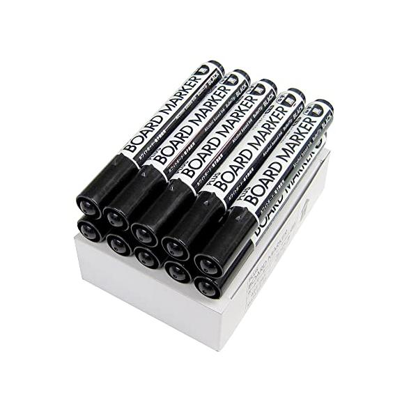 中字黒/-/423-283 ×10・Color:黒PatternName:単品・パッケージ個数:1・ペン先が固めでスラスラと書きやすい、ホワイトボード用マーカー・ホワイトボード用/電子黒板用マーカー・インク色 : ブラック (黒) / タイ...
