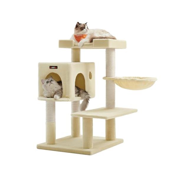 据え置きベージュ/55x50x85cm/PCT42M・Size:55x50x85cmColor:ベージュ・パッケージ個数:1・【ゆったりの遊ぶ空間】もふもふな大型ペット、出入口が二つありビッグハウス、くつろげるハンモック、幅広い台座と麻紐付...