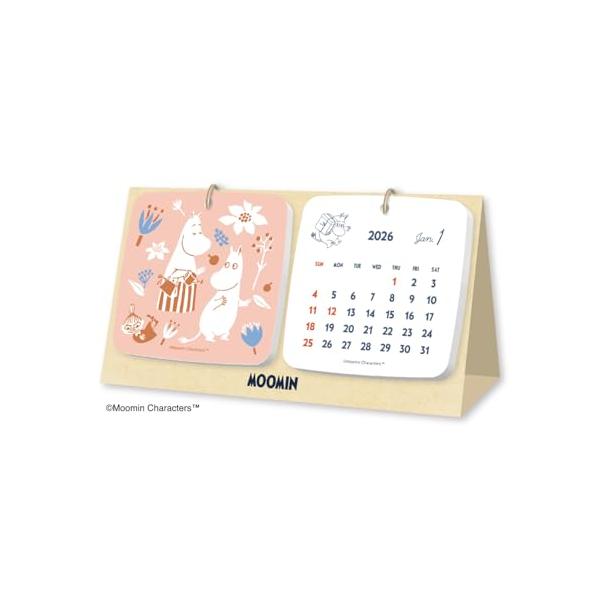 NK4210/-/NK4210・パッケージ個数:1・【商品サイズ】110×200×20mm・【パッケージサイズ】115×205×20mm・【枚数】左12枚・右12枚枚・【仕様】ひも製本・大人気キャラクター・ムーミンと過ごす卓上カレンダー