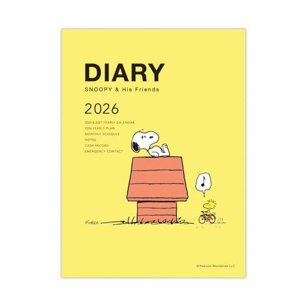 イエロー/A6/845728・Size:A6Color:イエロー・パッケージ個数:1・【サイズ】148×105mm・【仕様】本文72頁(4色印刷)、ペンホルダー、ポケット付き・【内容】2025年10月始まり・イヤーカレンダー・イヤリープラン...