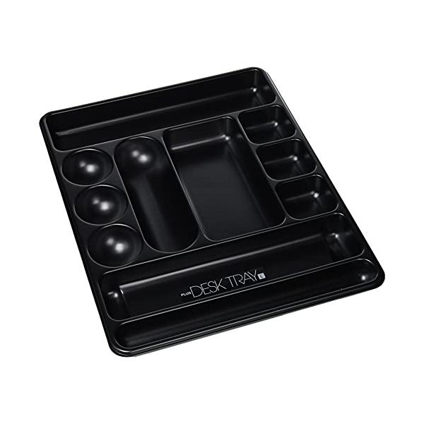 デスクトレーブラック/L/63-809・Size:LColor:ブラック・パッケージ個数:1・引き出しの中を効率よく使うための整理トレー・規格:L / カラー:ブラック・取り出しやすいトレー形状・外形寸法:W310×D390×H37mm・材...