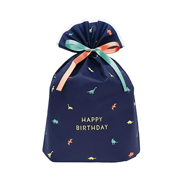 バースデーダイナソー/ネイビー/LL/PG347・Color:ダイナソー/ネイビーSize:LLStyle:バースデー・パッケージ個数:1・本体サイズ:H600×W450×D140mm (結び目から底までの長さ約45cm) 1枚入・恐竜モチ...