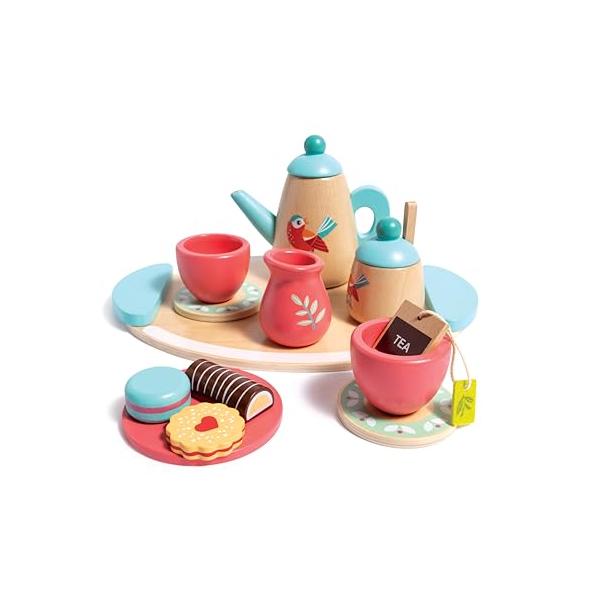 -/-/E3207・PatternName:おままごとティータイムセット・パッケージ個数:1・対象年齢:3才以上・ほっと一息ティータイム!クッキーやマカロンもついた木製のおままごとティーセットです。ミルクポットやシュガーポット、コースターも...