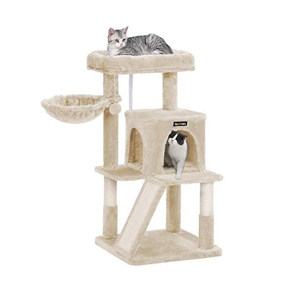 ベージュ/48x48x96cm/PCT51MV1・Size:48x48x96cmColor:ベージュ・パッケージ個数:1・【爪とぎスロープ】爪とぎボードをまる一枚をデザインしており、子猫、シニア、ジャンプ苦手の子も思う存分ガリガリできます。...