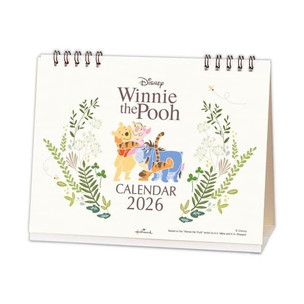 卓上くまのプーさん/-/845483・Style:卓上・パッケージ個数:1・【サイズ】145×135×180mm・【枚数】表紙1枚　本文6枚・【仕様】両面印刷/ツインリング綴じ/祝日表記：英語表記/12ヶ月絵柄情報シート1枚・【その他】デス...