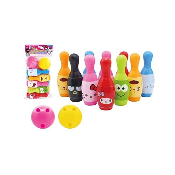 カラフル/ワンサイズ/-・同梱物：サンリオキャラクターズ柄のピン１０本・ボール２個・ピンの高さ約１９cm