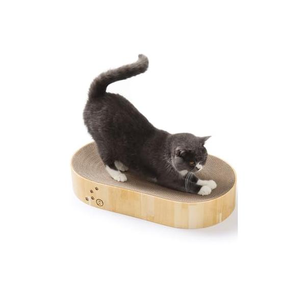 単品a) ライトブラウン本体/XL/4582725980431・Color:a) ライトブラウン本体Size:XL・【大人気バリバリボウルが”横長”に】からだフィット形状のつめとぎベッドとして、猫から大人気のバリバリボウルの “オーバル”タ...