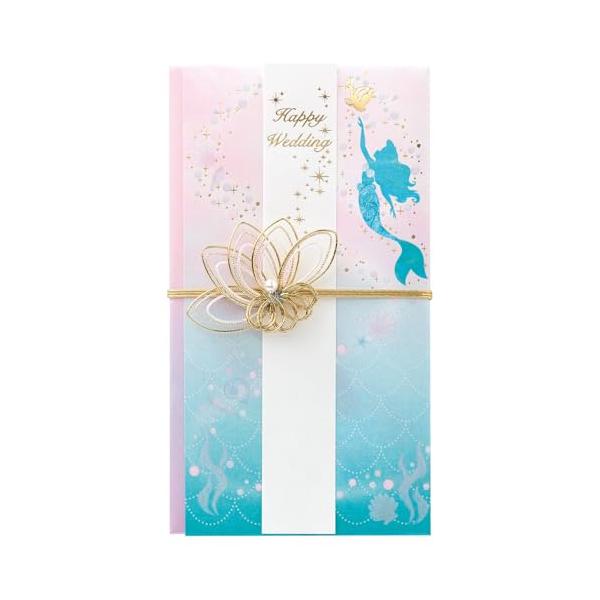 アリエル青い/100×180mm/キ-DS07・パッケージ個数:1・キラキラ感アップ! ディズニーのときめく世界観をめいっぱい詰め込んだ、スリムタイプのスペシャルな金封。・【用途】婚礼用 【金額の目安】1万円~10万円くらいまで・【サイズ】...