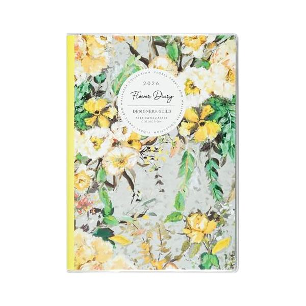 イエロー/-/CD-1379-DG・パッケージ個数:1・花がらのおしゃれで色鮮やかな、デザイナーズギルドシリーズのＢ６サイズのダイアリー・ウィークリー（２０２５.１２.２２〜２０２７.１.３）／マンスリー（２０２６．１〜２０２６．１２）・サ...
