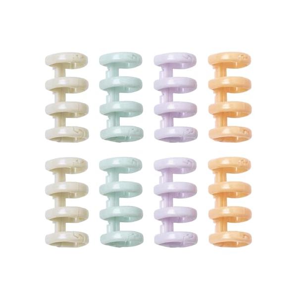 パステル/-/SP-8763・パッケージ個数:1・サッと取付できる4穴式のカラフルなリングで持ち出し学習・【サイズ】商品：17×33×16mm、パッケージ：120×100×17mm・【主要材質】本体：PC・【入数】4色×2個入りの8個セット...