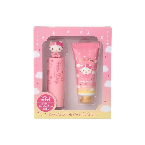 ハローキティ/-/037524・Color:ハローキティ・本体サイズ：リップクリーム:約幅2.1×奥行2.1×高さ9.3cm（※マスコット含む）ハンドクリーム:約幅4×奥行2.5×高さ8.5cm内容量:リップクリーム約4g、ハンドクリーム約...