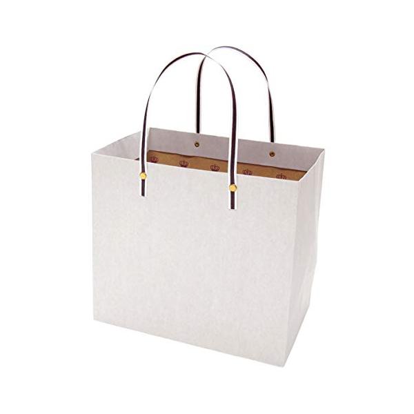 ホワイト/M/PC187・Size:MColor:ホワイト・パッケージ個数:1・本体サイズ:H200×W230×D140mm/1枚入・表側が無地で、内側には王冠と百合の紋章の柄が入っているおしゃれで使いやすい紙袋です・厚手のリバーシブル紙、...