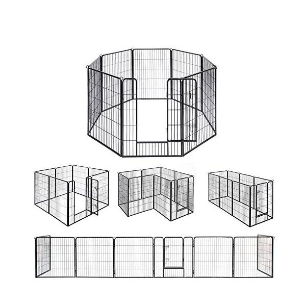 高さ80cm - 8枚ブラック黒/77×80cm（各パネル）-8枚/NPPK88H・Style:高さ80cm - 8枚ブラック・パッケージ個数:1・【カタチはアイデア次第】スペースに合わせて8つのパネルを活かして、長方型、正方型、八角型、L...