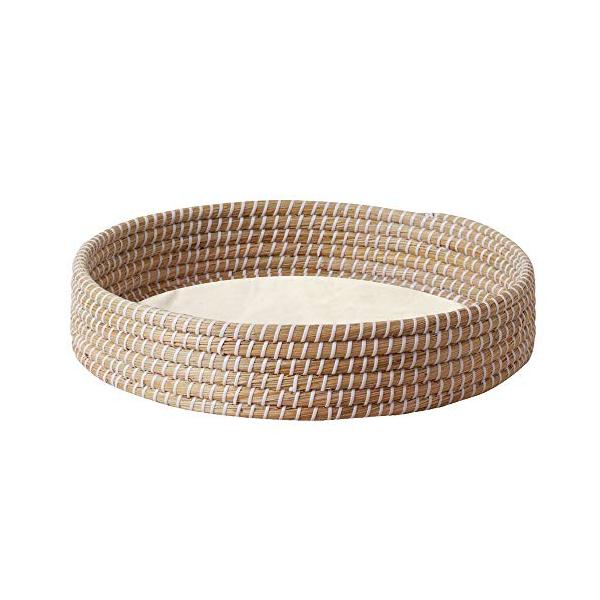 まん丸おけベージュ/直径40*高さ9cm/4976555879339・Style:まん丸おけ・パッケージ個数:1・●カイザ草を手編みで作った桶型ベッド。マット付。・●夏は通気性良く蒸れにくいのでさわやか。・●天然素材特有の保温性で冬はあたた...