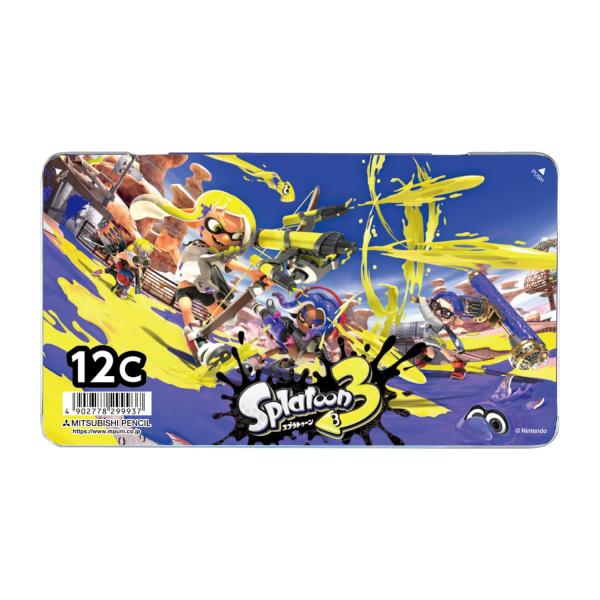 ・【柄】スプラトゥーン3・【12色】黄色・橙色・黄緑・緑・水色・紫・桃色・赤・うす橙・茶色・黒・青・【880級色鉛筆】三菱鉛筆の最も普及している定番色鉛筆・【硬度】中硬質【タイプ】油性【芯径】3.0mm【軸】丸軸・【サイズ】12×106×1...