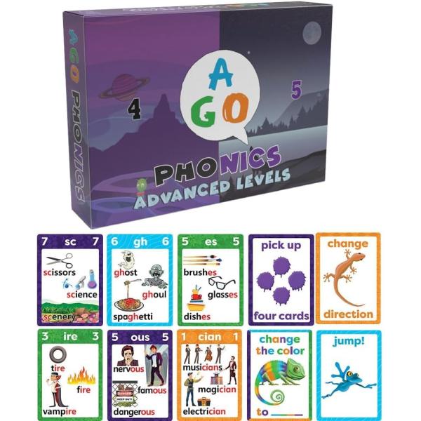 ・AGO Phonics Advanced Levels Box Set(エーゴ フォニックス アドバンスド レベルズ ボックスセット)は、AGOフォニックスカードゲームのレベル4(パープル)とレベル5(ブラック)がセットになったフォニック...